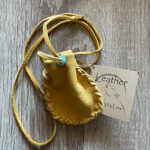 Soft Deer Hide Medicine Bag Deerskin Neck Pouch on Braid | Etsy