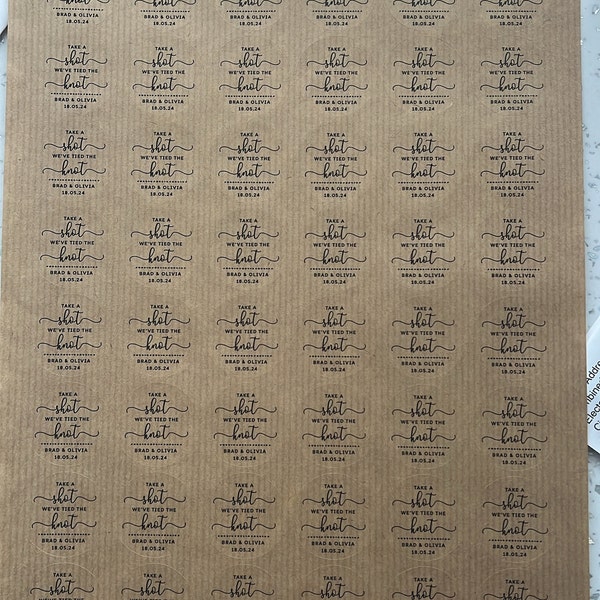 Take A Shot Wedding Stickers Custom Shot Glass Labels Wedding Favor ...