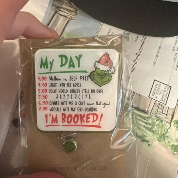 Mean One Schedule Badge Reel, My Day ID Holder, Funny Christmas Badge ...