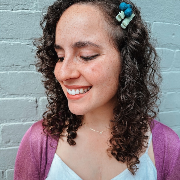 Wool Felt Blueberry - 2 Sets of Blueberry Mini Hair Clips of Your ...