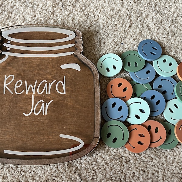 Reward Jars for Kids as Chore Chart or Reward Chart | 20 Smiles Tokens ...