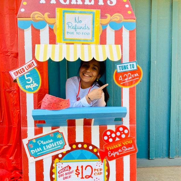 Retro Drive-in Movie Birthday Party Ticket Booth Printable Signs ...