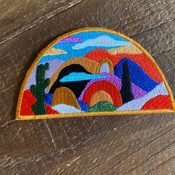 Half Moon Landscape- Iron on Patch - Etsy