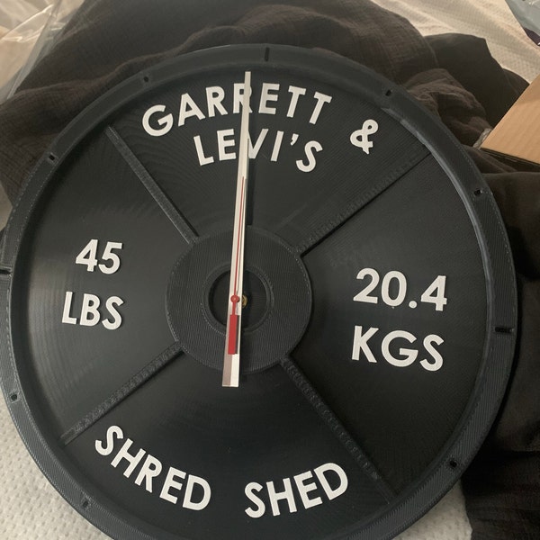 Weight Plate Custom Text Clock | Customizable 3D Printed Gift for ...