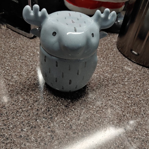Elk Tea Coffee Container, Pottery Bowl With Lid, Ceramic Moose Jar ...