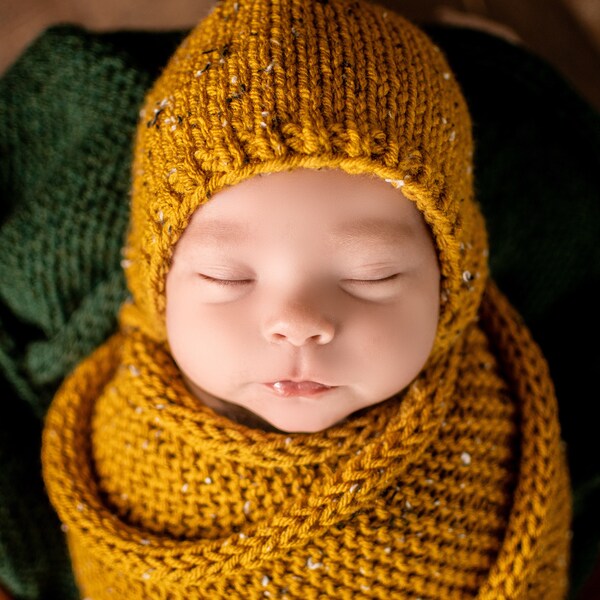 The {rainbow Splash} Bonnet, Sleepy Cap & Knit Wrap Set - Etsy