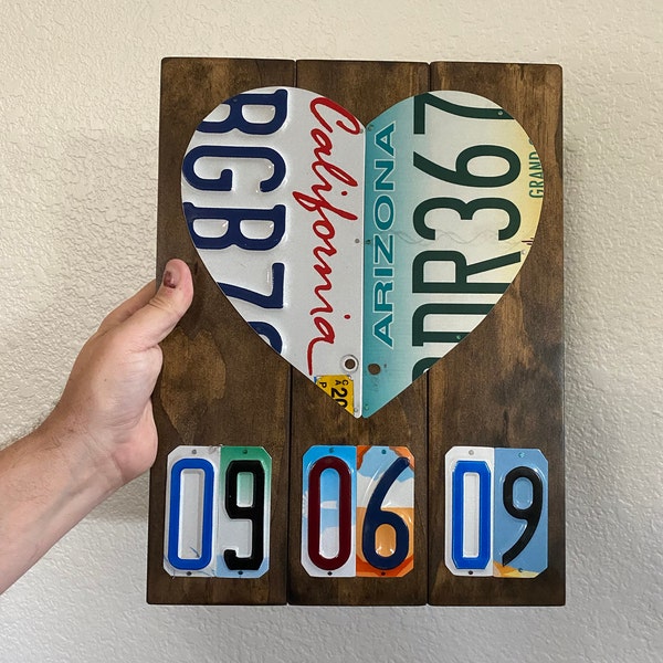 Personalized Any Year Anniversary License Plate Sign Choose Your States ...