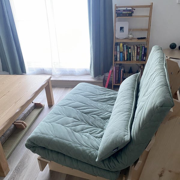 Futon Sofa Bed | Futon Couch | Solid Wood Frame | Convertible Wooden ...