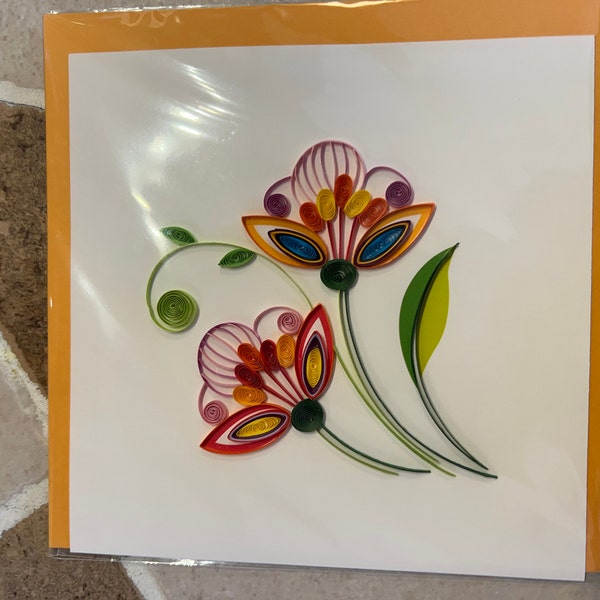 Flowers, Quilling Greeting Card, Handmade Greeting Card, Quilling Cards ...