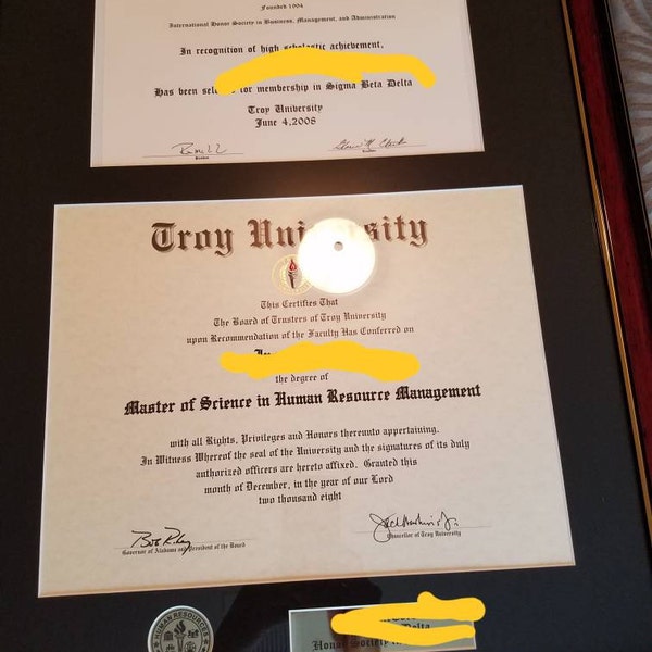Double Diploma Case Holder Certificate Frame State Board License Degree ...