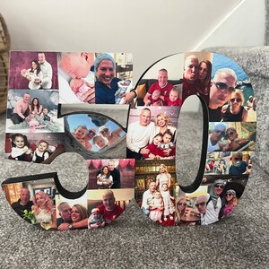 Acrylic Photo Number, Photo Collage, Birthday Gift, Photo Gift, Photo ...