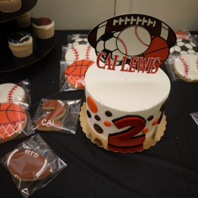 Sports Themed Cake Topper - Etsy