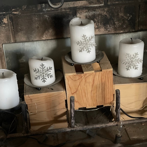 Snowflake Candle Pin Decor (set of 3), Handmade UK Modern English ...
