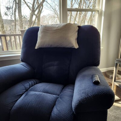 Blue and Cream Colored Hanging Recliner Neck Head Pillow ...
