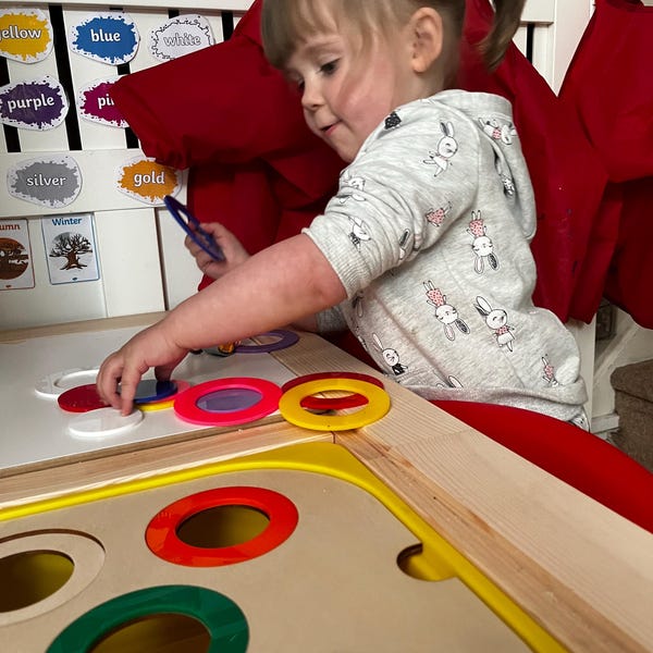 FLISAT/ TROFAST Coloured Shape Sorting Table Insert. Sensory Play Table ...