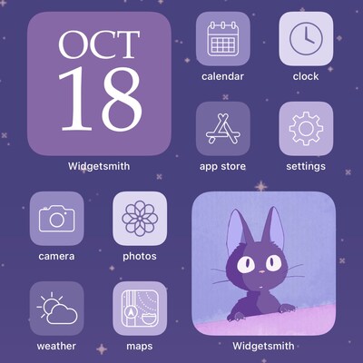 Lavender Ios App Icon Pack 300 Unique Icons in 4 Colors Each 20 Widget ...