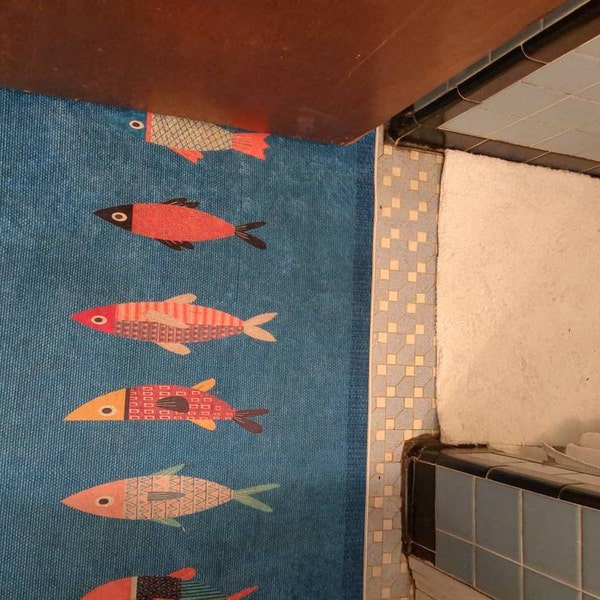 Non Slip Washable Fish Blue Kitchen Rug Runner Carpet Mat - Etsy
