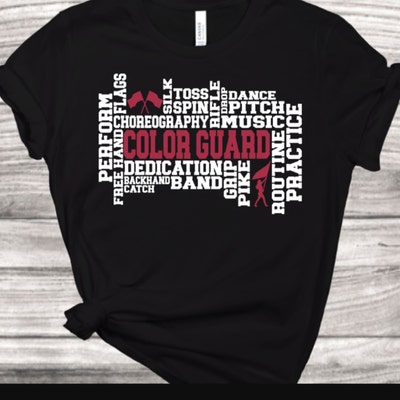 Color Guard Word Art T-shirt Sports Gift Coach Mascot - Etsy