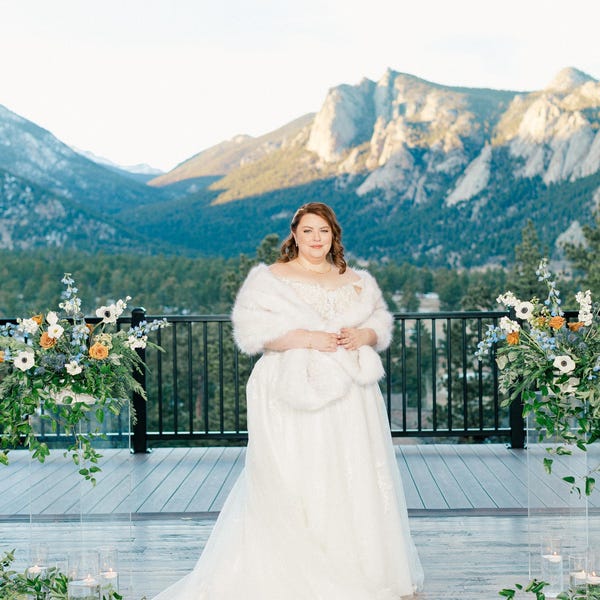 Ivory / White Faux Fur Bridal Shawl, Winter Wedding Fur Stole Wrap ...