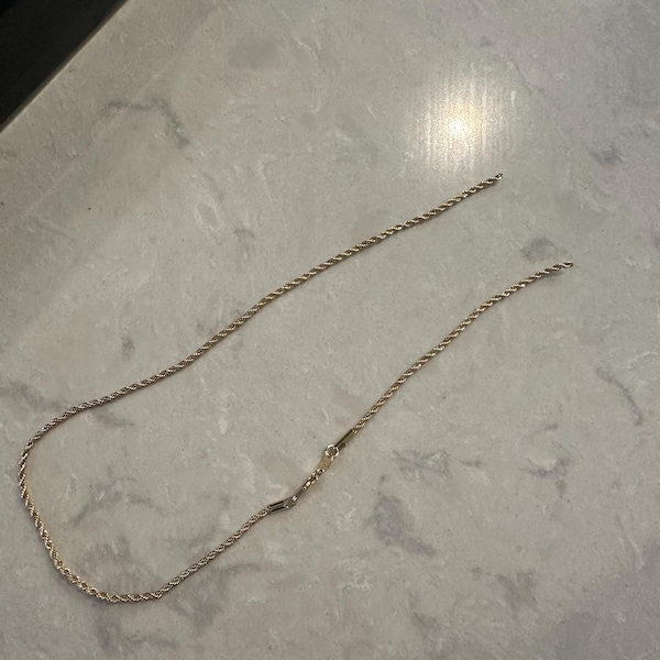 18K Baby Rope Chain Necklace, Gold Necklace Toddler Boy, Baby Jewelry ...