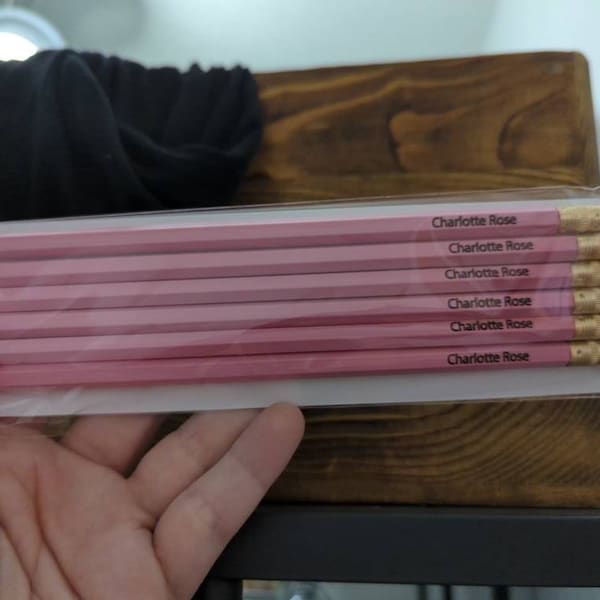 Pastel Pink Custom Pencils, Personalized Pencils, Engraved Pencils ...
