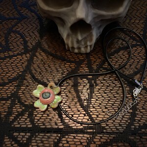 Pink Krampus Pendant Necklace-pastel Goth Clay Jewelry-hand Painted ...