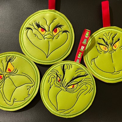 The Grinch Tree Ornaments ITH Machine Embroidery Design, Embroidery ...