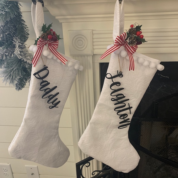 Pure White Christmas Holiday Santa Stocking - Etsy