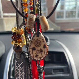 Freyja Chooing the Slain, Bone Pyrography Amulet Talisman Necklace ...