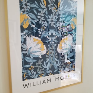 Floral Art Print, Vintage Blue Flower, William Morris Poster Exhibition ...