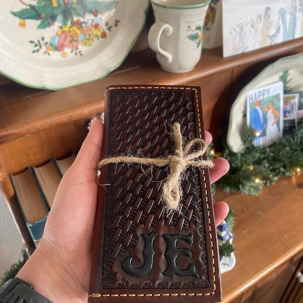 Handmade Western Custom Roper Wallet With Logo or Brand or Initials. - Etsy