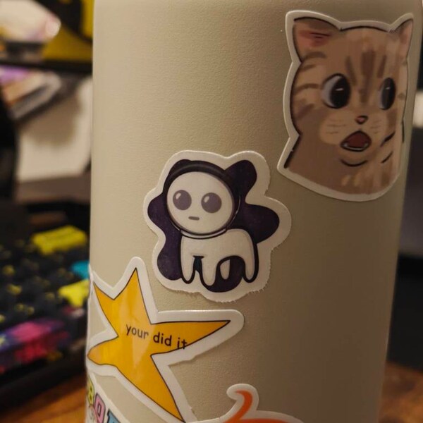 Stares at You Autistically One Sided Holographic Acrylic Keychain 6.5cm ...