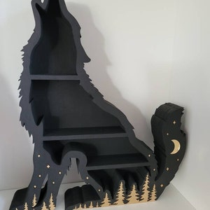 Coppermoon Handmade Wolf Shelf, Wolf Wall Art, Wolf Wall Decor, Crystal ...