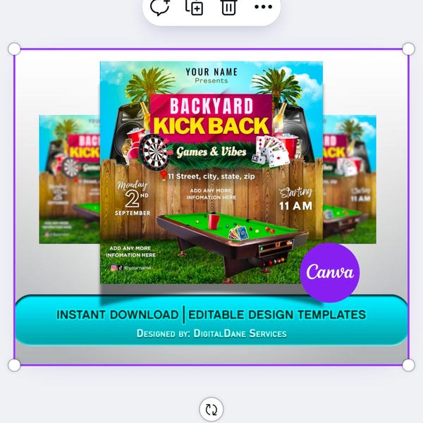 End of Summer Cookout Flyer / Summer Cookout Flyer / DIY Canva Editable ...