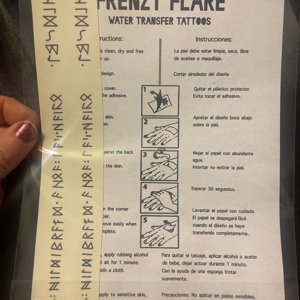 Ubbe Vikings Temporary Tattoo for Cosplayers. 2 Copies Vertical Line of ...