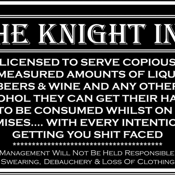 Personalised Licensee Aluminium Metal Sign Customised With Your Words ...