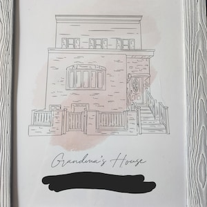 CUSTOM LINE DRAWING, Custom Illustration, Digital Art, Line Art, House ...