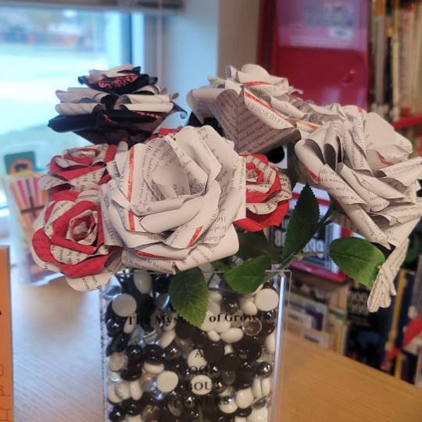 Painting the Roses Red Book Page Small Bouquet - Etsy