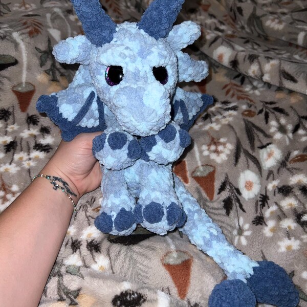 Neptune the Dragon Snuggler | PDF Crochet Amigurumi Pattern | Low Sew ...