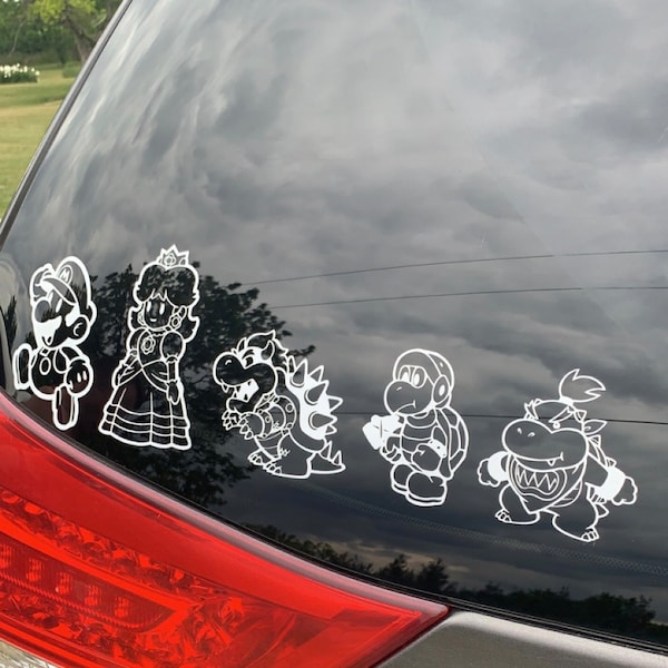 Super Mario Stick Figure Family Vinyl Decal / Sticker / Label - Etsy