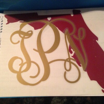 Monogram State Vinyl Decal - Etsy