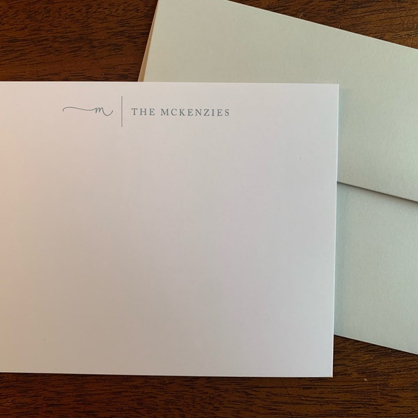 Personalized Stationery • SCRIPT INITIAL • Flat Note Cards and ...