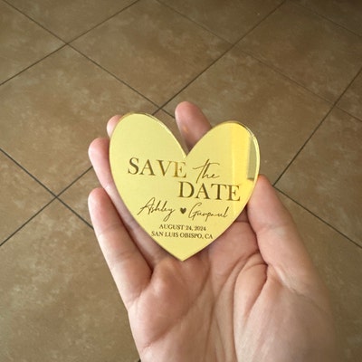 Boho Save the Date Mirror Acrylic Magnets Custom Personalized / Arch ...