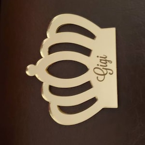 Laser Cut Engraved Crown Name Tags Tiara Names Acrylic Names Party Name ...