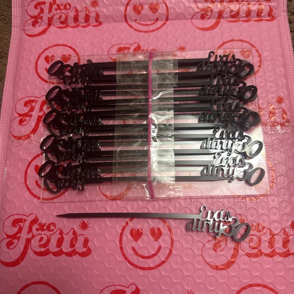 Personalized Acrylic Cocktail or Sandwhich Picks, Custom Drink Stirrers ...