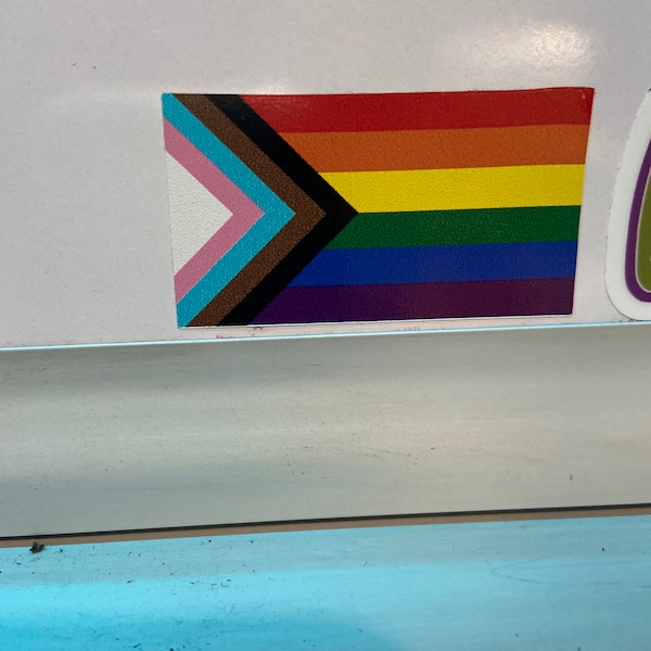 Progress Pride Flag LGBTQ POC Transgender Flag - Vibrant Color Vinyl ...