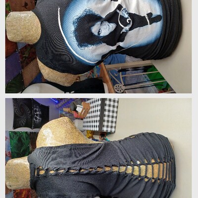 Recycled Repurposed Thread Spool Beaded Heart Leaf Charm Glass Teardrop ...