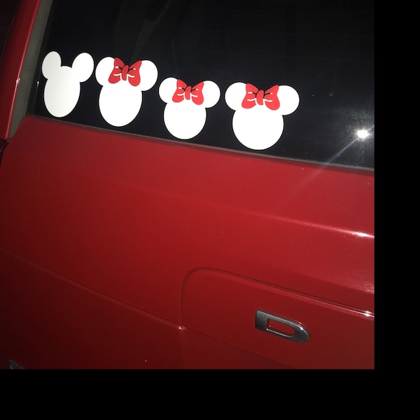 Car Decal Mickey and Minnie Family Vinyl Car Decal Mickey Mouse Minnie ...
