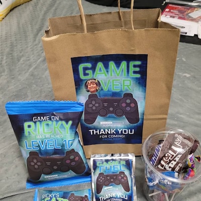 P003 Editable Video Game Chip Bag, Gamer Party, Chip Bag Printable ...