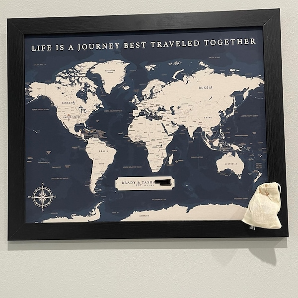 Detailed World Push Pin Map, Custom Push Pin Map for Travels ...